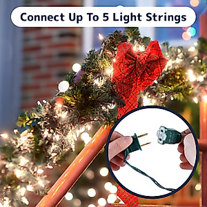 PREXTEX Christmas Lights (20 Feet, 100 Lights) - Clear White Christmas Tree Lights with Green Wire - Indoor/Outdoor Waterproof String Lights - Warm White Twinkle Lights