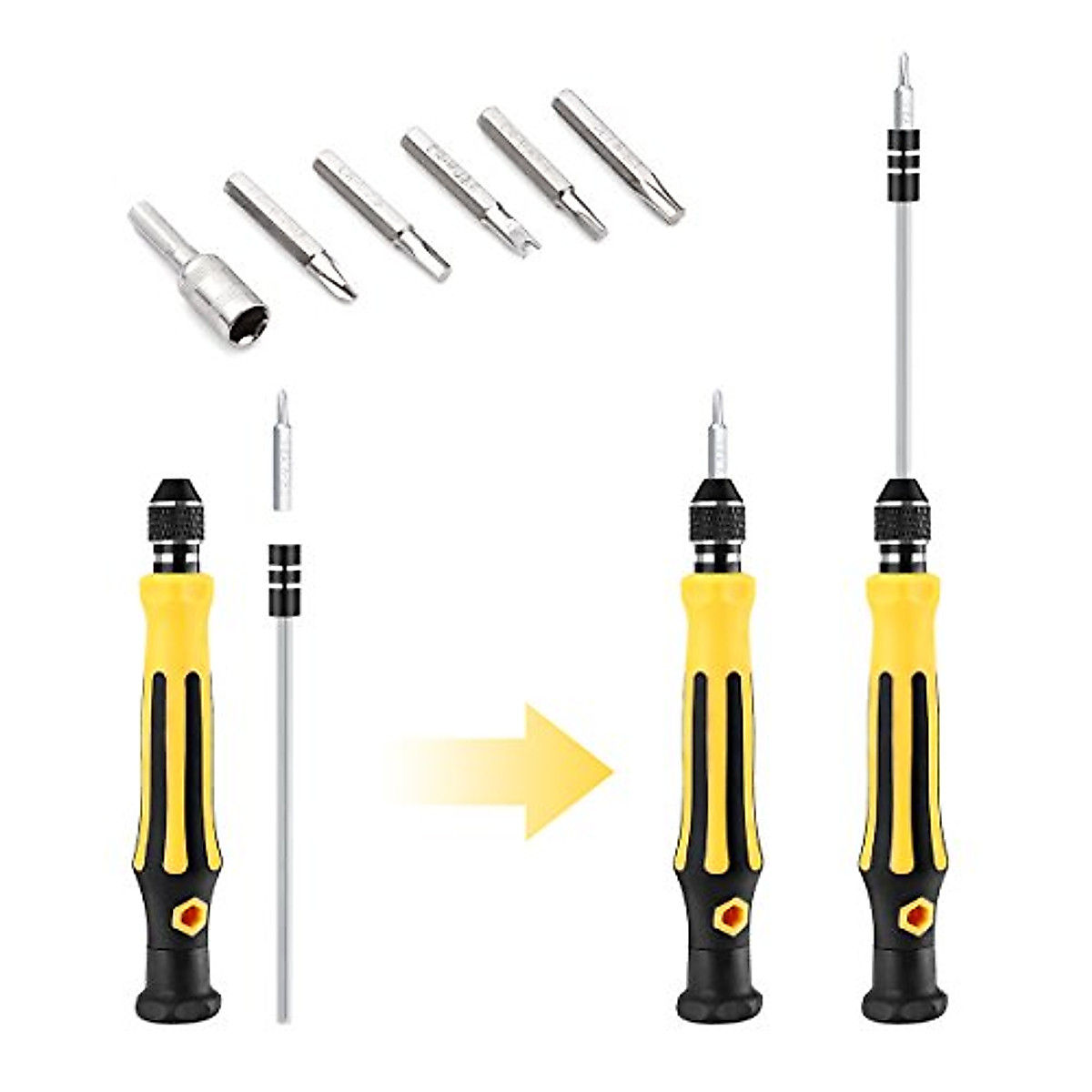 45 in 1 Mini Screwdriver Set, VCOO Torx Bit Tools Set, Small Precision Screwdriver Kit with Tweezers & Extension Shaft for Repair or Maintenance