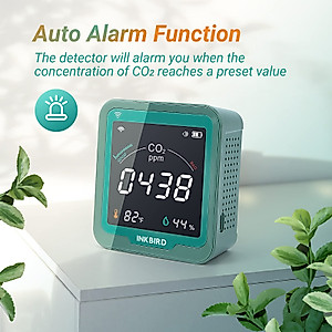 INKBIRD WiFi Indoor Air Quality Monitor, CO2 Detector, Accurate NDIR Sensor, Temperature and Relative Humidity, Indoor CO2 Meter with Data Logger, for Cars, Wine Cellars, Grow Tents, Homes (INK-CO2W).