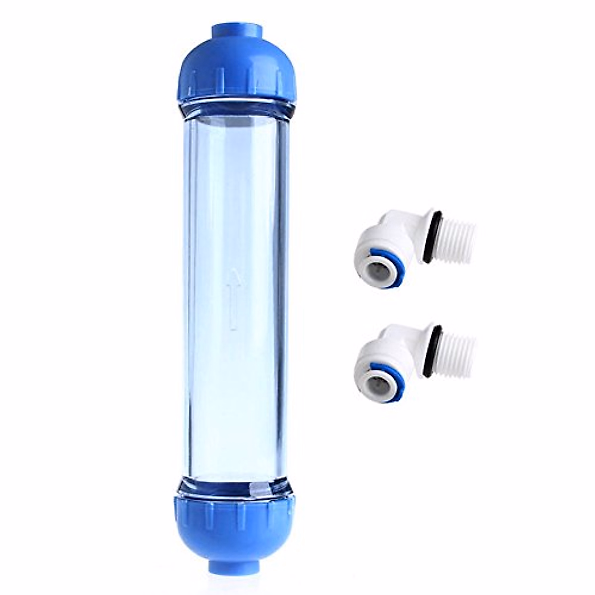 DYEY Replacement Water Filter Housing Fill Shell Filter Tube Transparent Reverse Osmosis,Two Open Ends, Refillable Inline Filter Reverse Osmosis(1 Pack)