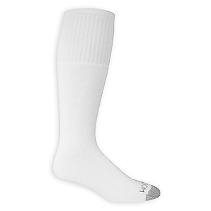 Fruit of the Loom Men's Dual Defense Tube Socks (12 Pack), White, Medium (6 - 12)