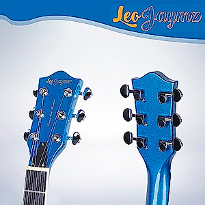 Leo Jaymz 39 Inch Double Cut Solid Body Electric Guitar - Poplar Wood Body，Maple Neck and Composite Ebony Fretboard (DC Navy Blue)