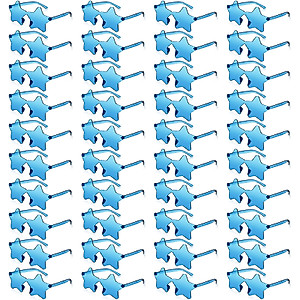 Cindeer 40 Pairs Rimless Star Shape Sunglasses Colorful Transparent Sunglasses Pentagram Glasses for Party(Blue)