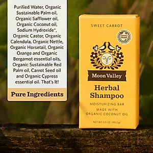 Moon Valley Organics HERBAL SHAMPOO BAR - SWEET CARROT (2PACK)