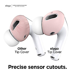elago 2 Pairs AirPods Pro Ear Tips Cover Designed for Apple AirPods Pro, Anti Slip Silicone Cover, Dust-Free [Fit in The Case] (2 Pairs of 2 Colors) [US Patent Registered] (Lovely Pink & Lavender)