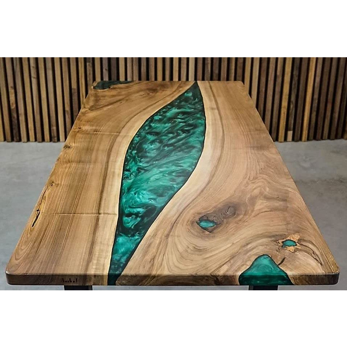 Epoxy Table, Live Edge Wooden Table, Epoxy Resin River Table, Natural Wood,Dining Table, Natural Epoxy Table, Resin Table 42" x 24" Inch