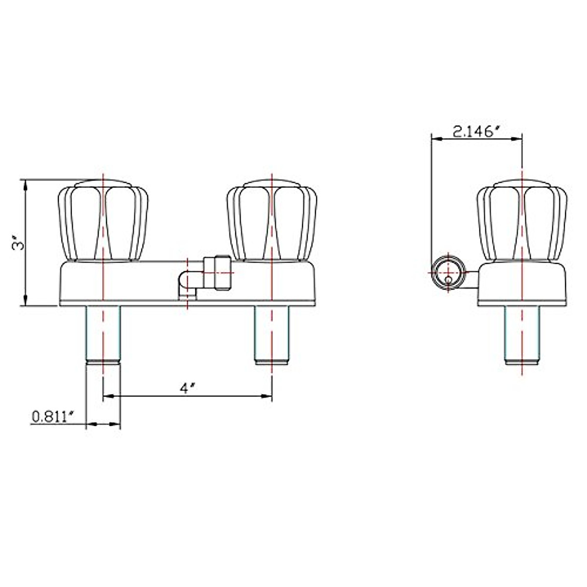 Dura Faucet DF-SA100A1-WT RV Shower Faucet Valve Diverter for Exterior Shower Boxes (White)