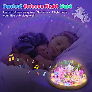 Make Your Own Night Light with Music, 7in Unicorn Nightlight Project Gifts for Girls, Christmas Birthday Gifts Toys for 4 5 6 7 8 9 10 Year Old Girls, Unicorn Arts and Crafts for Kids Ages 4-8 8-10