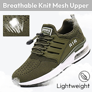 ADCORAN Womens Running Shoes Air Cushion Casual Walking Shoes Tennis Slip On Comfortable Workout Sneakers Green 9