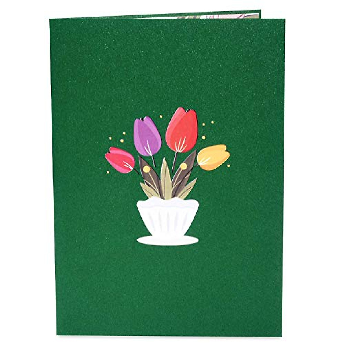 Paper Love 3D Pop Up Card, Tulips, Handmade 3D Popup Greeting Cards, For Thinking of You, Thank You, Sympathy, Wedding, Anniversary, Get Well, Just Because, Mother's Day, Valentine's Day, All Occasion, 5" x 7"