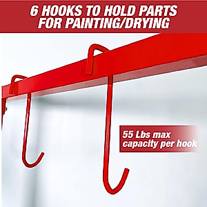 Lauco Adjustable Height Painting Hanger Rack - ﻿Extendable 4FT to 6FT Painting Rack - Paint Hanger Hooks with Swivel Locking Wheels