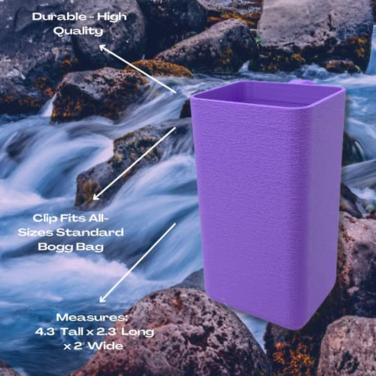 BOGLETS - Organizer Compartment Charm Accessory Compatible with Bogg Bags - Keep Sunglasses or Sunscreen Handy with your Tote Bag - Fits on the Inside or Outside of the Bag (Purple)