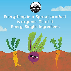 Sprout Organic Baby Food, Stage 2 Pouches, Sweet Potato Apple and Spinach, 3.5 Oz Purees (Pack of 12)