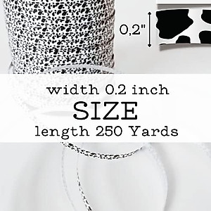 Cow Print Ribbon Curling Ribbon Cow Ribbon for Children's Party Western Cowboy Theme for Kids Birthday Party Favor Supplies Decorations 250 Yards