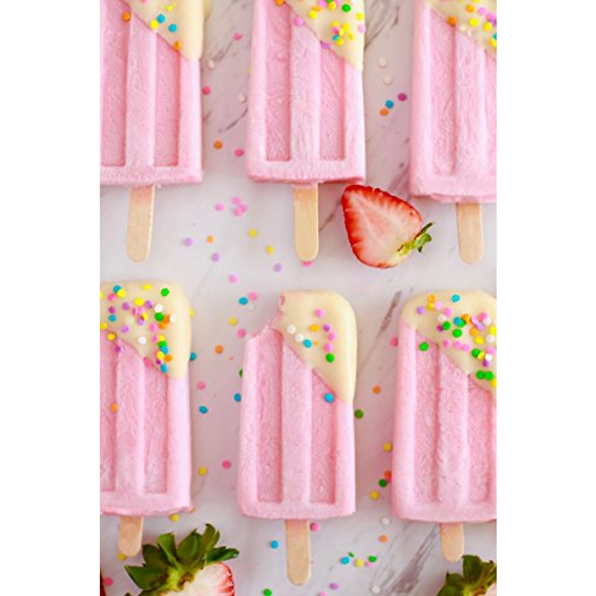 Ecozoi Stainless Steel Popsicle Molds and Rack - 6 Square Ice Pop Makers + 30 Reusable Bamboo Sticks + 12 Silicone Seals + 1 Cleaning Brush +1 Rack