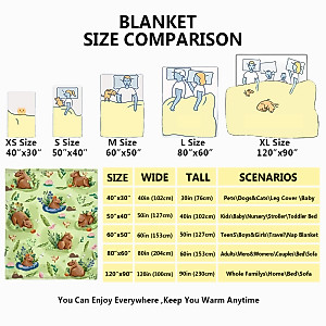 Cabybara Blanket | Ultra-Soft Cute Capybara Flannel Blanket for Boys Girls | Plush Cozy Warm Funny Animal Throw Blanket | Funny Gift for Animal Lover | 40"x50" Cabybara Lover Gift Blanket for Kids