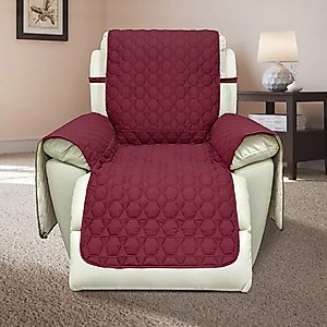 RBSC Home 30 Inch Recliner Cover - Burdungy 100% Waterproof Anti-Slip Large Recliner Slipcovers for Pets, Dogs, Cats and Kids, Washable Protector (30" Burgundy)