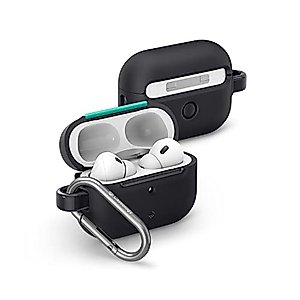 Caseology Nano Pop for Airpods Pro 2 Case [Keychain Carabiner Included] Designed for Airpods Pro 2nd Generation (2022) - Prune Charcoal