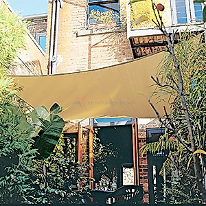 TANG Sunshades Depot Beige 12' x 16' Sun Shade Sail Permeable Canopy Cover Customize Commercial Standard 180 GSM HDPE