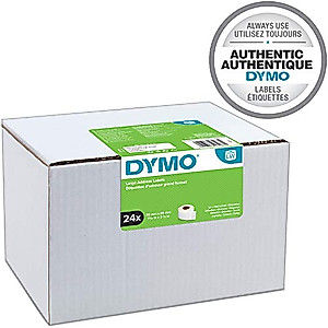 Dymo 36 mm x 89 mm LW Large Address Labels, 24 Rolls of 130 Easy-Peel Labels (3120 Labels), Self-Adhesive, for LabelWriter Label Makers, Authentic