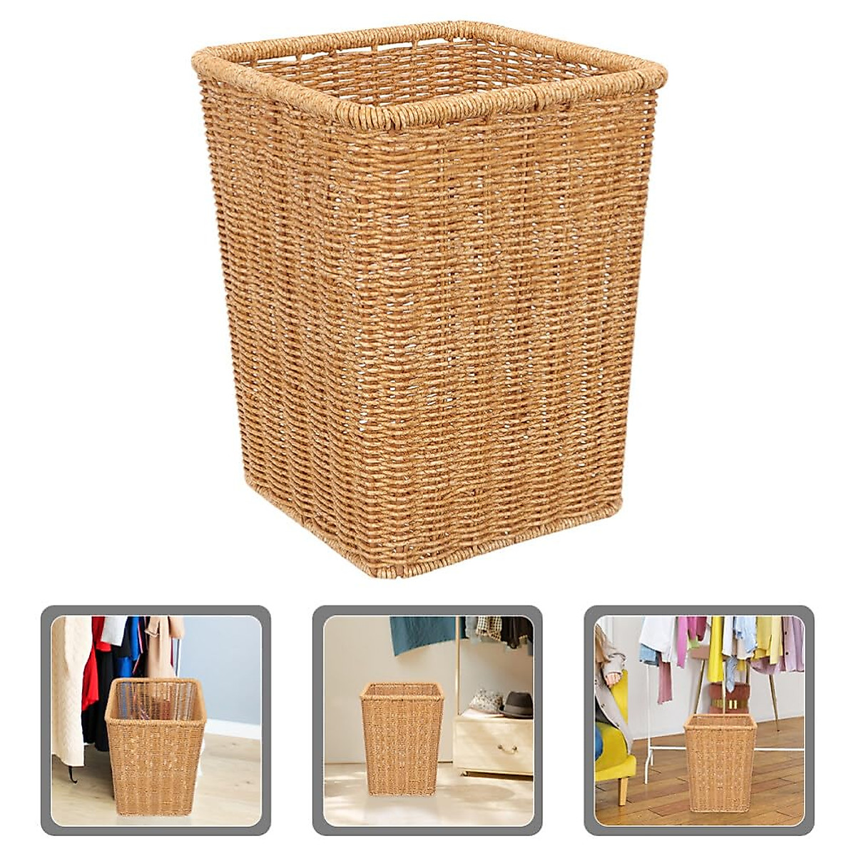 Cabilock Crevice Trash Can Magazine Basket Pastoral Style Garbage Bin Kitchen Trash Recycle Basket Bin Trash Basket Mini Garbage Can Toy Storage Bread Office Storage Basket Plastic