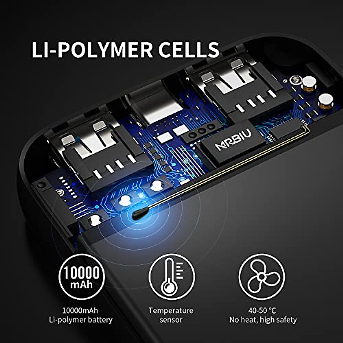 MRBIU 5v 2a Heated Vest Battery Pack,Micro Power Bank 10000mah for Heated Jacket,Dual USB LCD Display Portable Charger,External Battery for iPhone, Android etc.