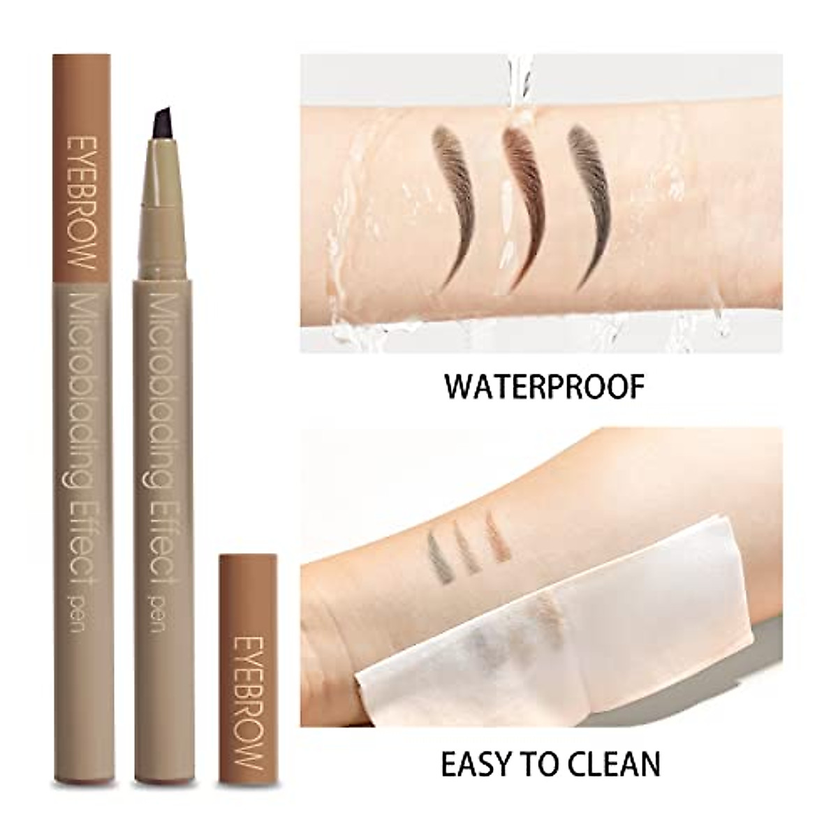 MAKETOPYZN Liquid Eyebrow Pen, Long-Lasting Microblading Effect Pencil, Quick Drying Waterproof Smudge-proof Eyebrow Makeup(Brown)