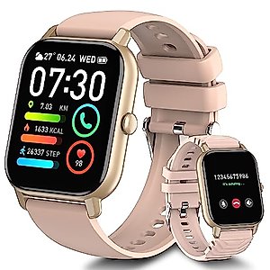 Smart Watch with Bluetooth Call (Answer/Make Call), 1.85" Ultra Large HD Screen, 100+ Sports Mode 2023 Smart Watches for Men Women, IP68 Waterproof Fitness Tracker with Heart Rate Sleep Monitor, Pink