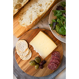 Ironwood Gourmet 28445 Multi-Use Circle Serving Board, Acacia Wood, 9 Inch Diameter