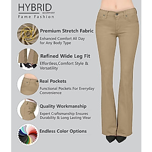 Hybrid & Company Women's Skinny Bootcut Stretch Pant P31699BLX Beige/Khak 18