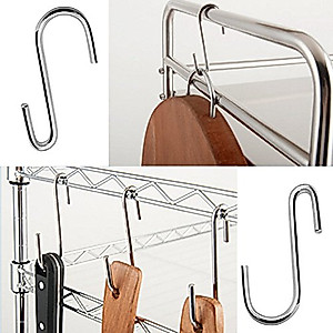 20 Pack Heavy Duty S Hooks Stainless Steel S Shaped Hooks Hanging Hangers for Kitchenware Spoons Pans Pots Utensils Clothes Bags Towers Tools Plants (Silver)