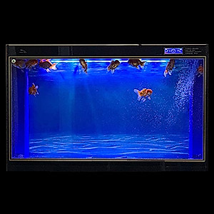 ELEBOX Aquarium Background Blue Black Fish Tank Background Picture 2 Sides Fish Backdrop for Aquarium Wallpaper 20" x 48"