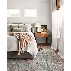 LOLOI Chris Loves Julia Jules Collection JUL-05 Lagoon/Brick 2'-6'' x 9'-6'' Runner Rug