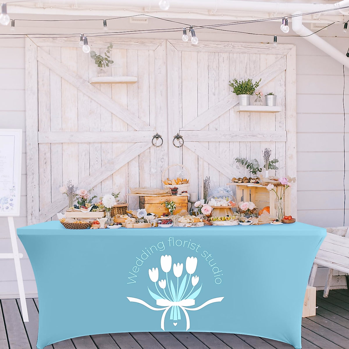 Custom Table Cloth with Business Logo Custom Tablecloth Custom Table Runner with Business Logo Promotional Items Your Logo Table Banner Sign Personalized Table Cloth (Rectangular Spandex 6 FT)