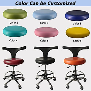 GUNEL Medical Dental Rolling Stool with Backrest, Ergonomic Dentist Chair Lab Seats Adjustable 360 Degree Swivel PU Leather Lift Chair Assistant Stool Chair (Color : Orange)