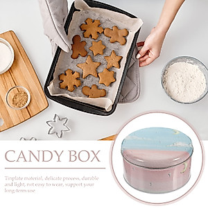 Decorative Cookie Tins Round Metal Cookie Tin with Lid Empty Gift Tin Decorative Nesting Tin Tinplate Container for Holiday Party Favors Treats Biscuits Cookie Gift Tins