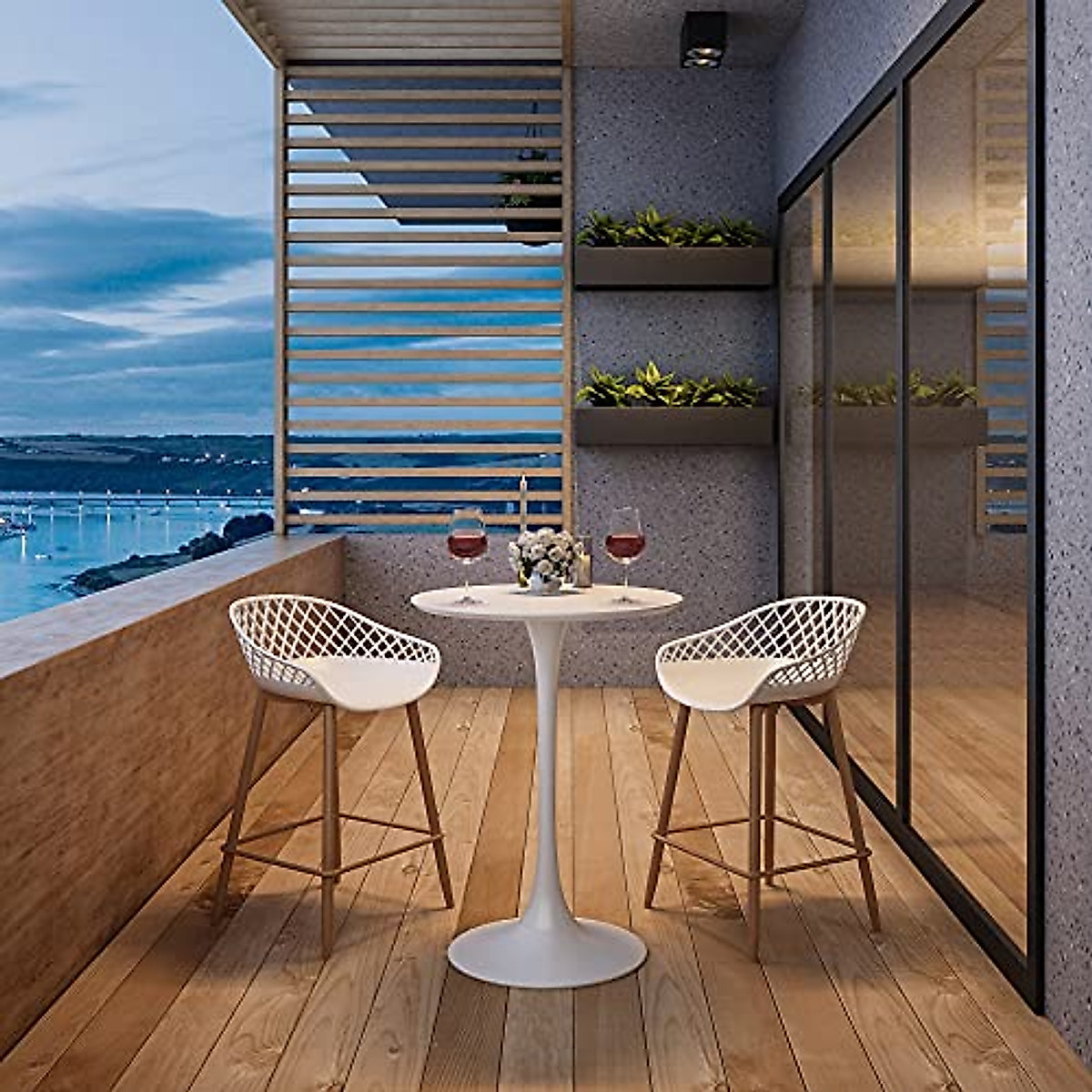 Jamesdar Kurv Counter Height Table, White