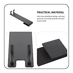 DOITOOL Towel Hooks 2pcs Rack Stainless Clothes Cabinet Steel Home Hanger Glass Storage Hangers Shower Black Organizer Door, The for Towel Bedroom Extended Over Clo Room Kitchen Clothing Towel Hook