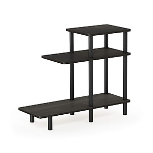 Furinno Turn-N-Tube 3-Tier Sofa Side Table, Espresso/Black, 31.5 in x 11.61 in x 25.63 in