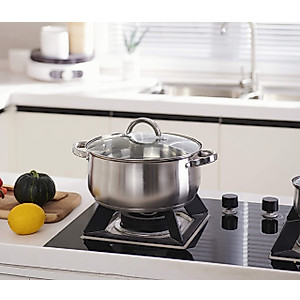 Heim Concept Cookware Set W-001 12-Piece Stainless Steel Pots and Pans Set, Kitchen Cooking Set with Glass Lid