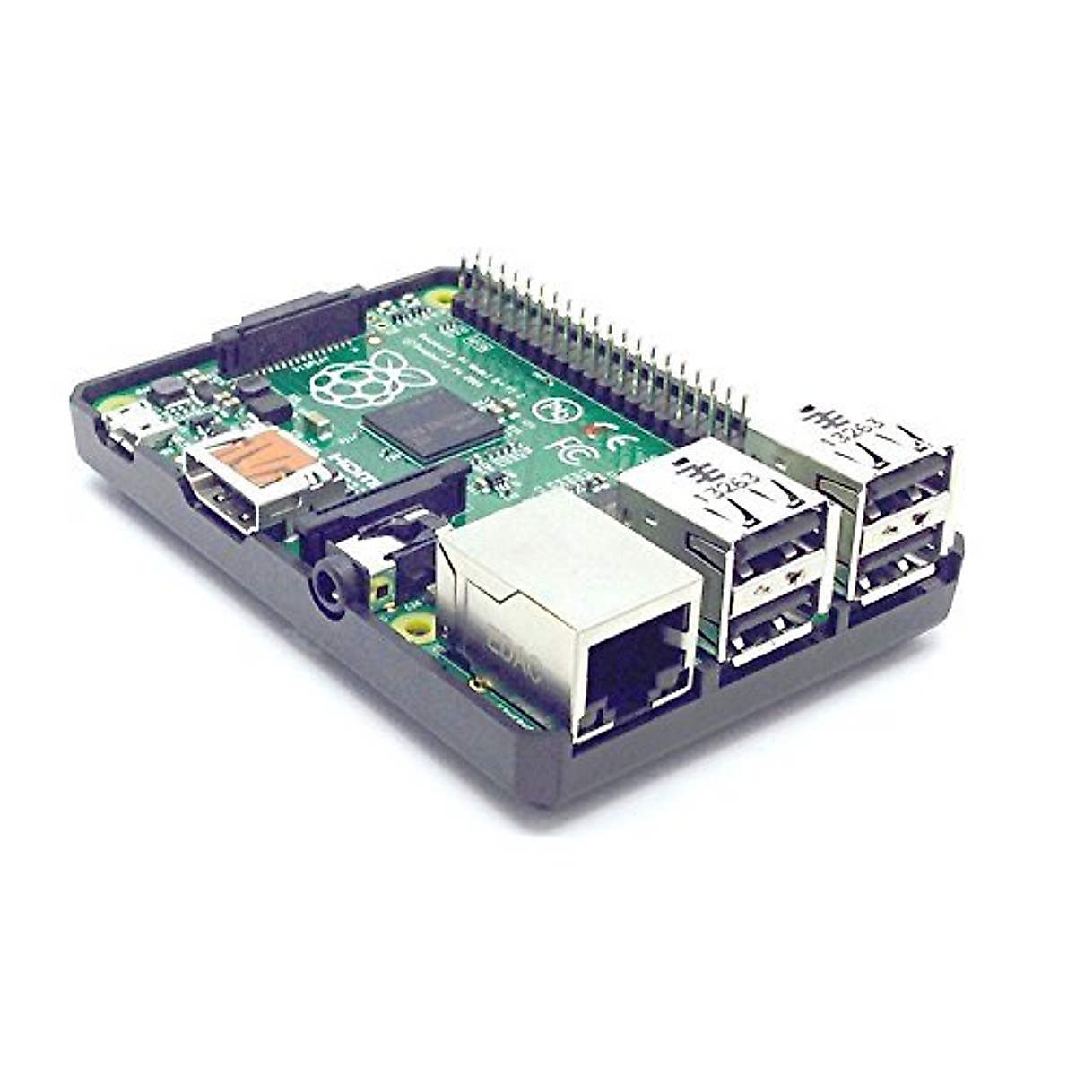 sb components Jet Black Case for Raspberry Pi 3 Model B and Raspberry Pi 2 Model B (Black) with Access to All Ports