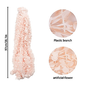 Uieke 10 Pack(Total 33Feet) Artificial Silk Wisteria Hanging Flowers Fake Vines Plants Leaf Garland for Wedding Party Garden Outdoor Greenery Office Home Wall Decor Pink