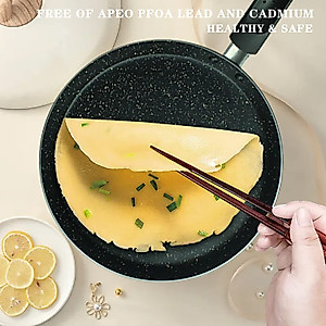 LECOOKING Nonstick Dosa Pan, Comal Para Tortillas, Non-Stick Pancake Griddle Compatible with Induction， also for Crepes.9.5 inch