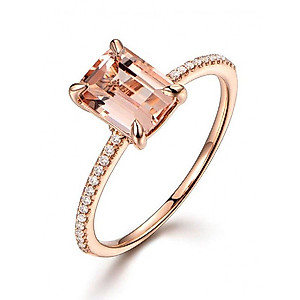 Wedding Rings for Women Rose Gold Engagement Ring with A Fine Small Square Zircon Ringa Good Gift for a Girlfriend, Boyfriend, Family