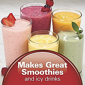 Hamilton Beach Power Elite Blender with 40oz Glass Jar and 3-Cup Vegetable Chopper, 12 Functions & Personal Blender for Shakes and Smoothies with 14 Oz Travel Cup and Lid, Black (51101AV)