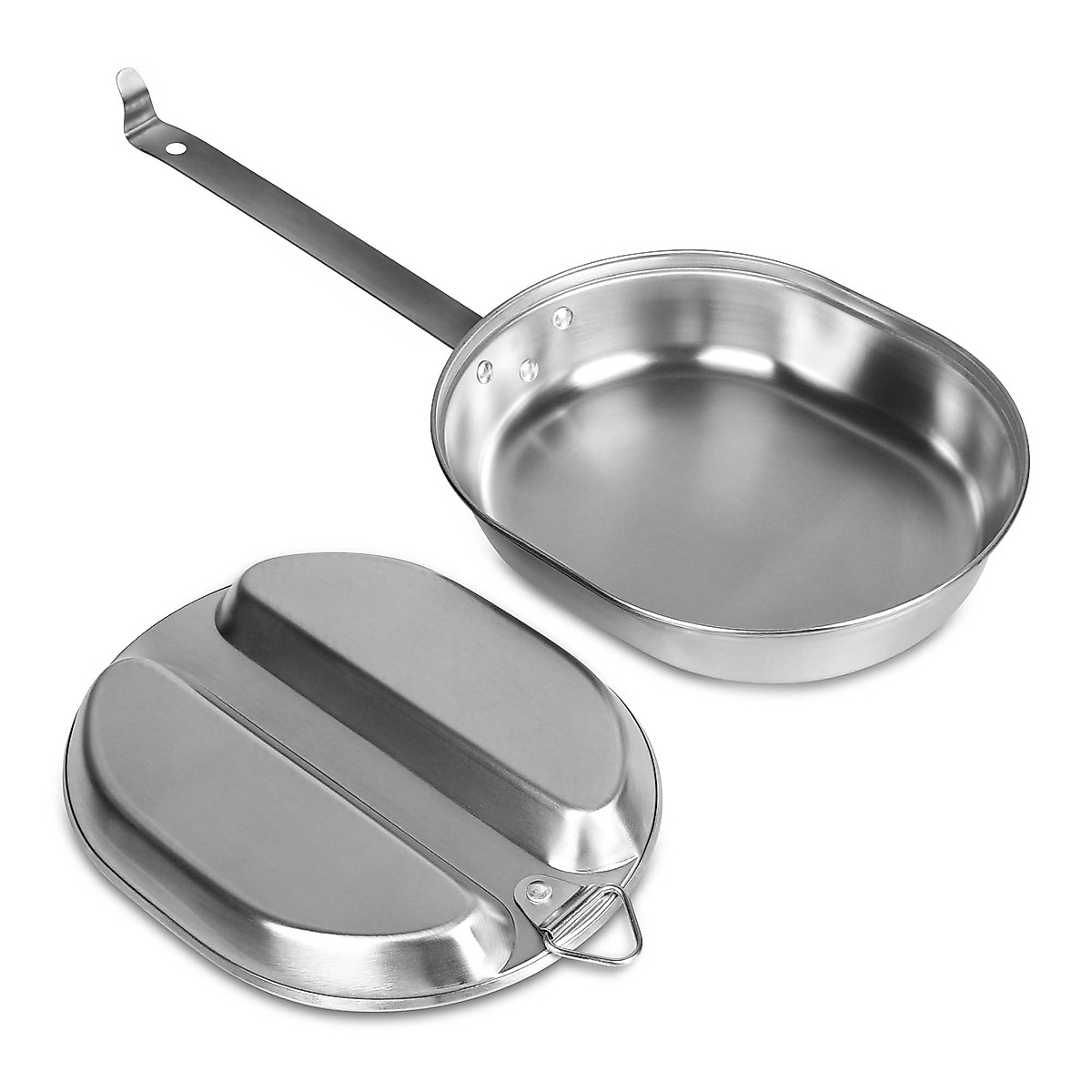 Goetland 304 Stainless Steel US Military Mess Kit Plate Set GI Type Outdoor Camping Hiking Picnic BBQ Beach