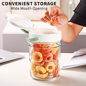 TEBICOO Premium Glass Pitcher with Flip-Top Lid and Spout, Glass Container Jar with Handle, Airtight LeaKProof Perfect for Food Storage & Transport, Dishwasher and Refrigerator Safe,40 fl.oz