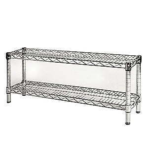 Shelving Inc. 8" d x 36" w Chrome Wire Shelving with 2 Tier Shelves, Weight Capacity 800lbs Per Shelf