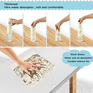 Hand Drawn Brown Retro American Wild West Desert Horse with Cowboy 6 Set Kitchen Dish Towels, Washcloths Cleaning Cloths Dish Cloths, Absorbent Towels Lint Free Bar Tea Soft Waffle Towel 11"x11"