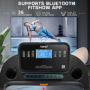 FUNMILY Treadmill 300 lb Capacity with Incline, Ultra-Wide Running Area, Max 3.25HP Large Folding Treadmill for Home Black